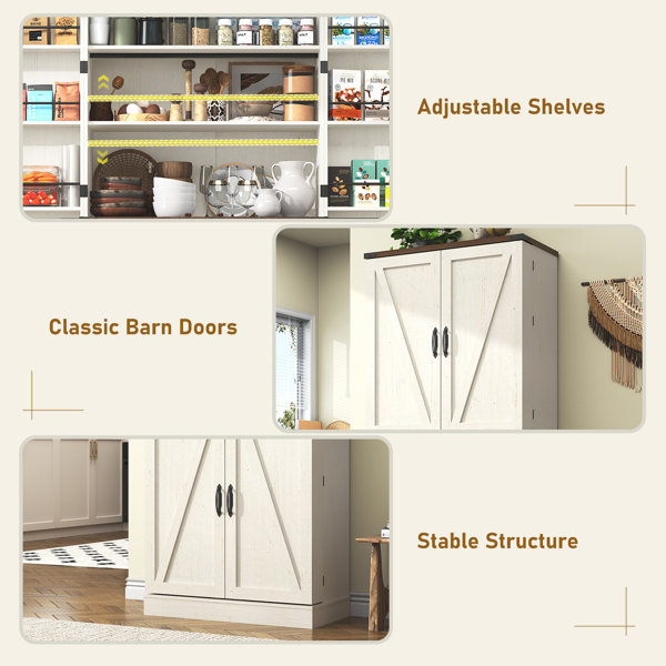 Gracie Oaks 71" Kitchen Pantry With 12 Door Shelves And 1 Adjustable Shelf & Reviews | Wayfair